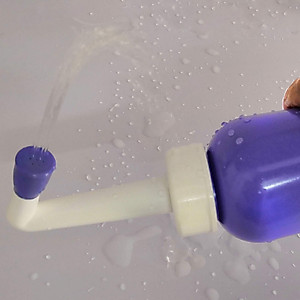 Antallcky Portable Travel Bidet Butt Cleaner Wiper Hand Personal Bidet Sprayer for Toilet, Anal Perineal Cleansing Bottle for Men,Women-450ML,Blue