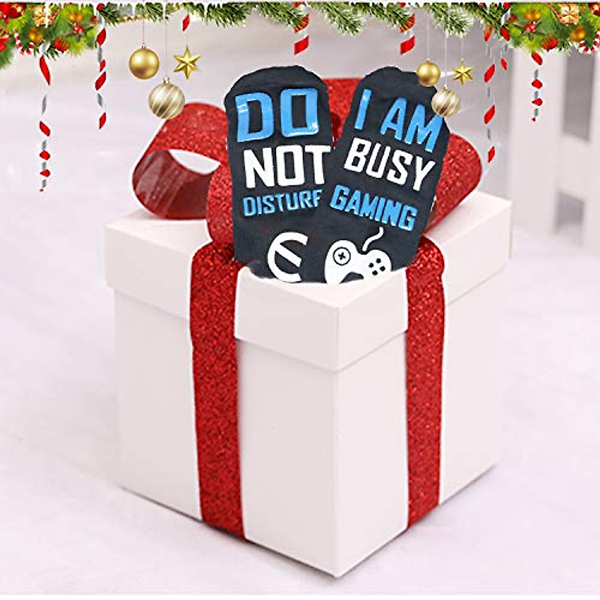 Do Not Disturb Gaming Socks ,Funny Christmas Gifts & White Elephnt Gift for Teens Kid boys Mens Womens Gamer Lovers