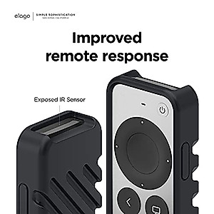 elago R3 Protective Case Compatible with 2022 Apple TV Siri Remote 3rd Generation, Compatible with 2021 Apple TV Siri Remote 2nd Gen - Lanyard, Great Grip, Shock Absorption, Drop Protection [Black]