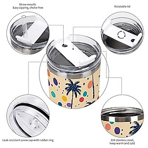 Coconut Trees-tropical Tumbler with Handle Travel Mug Water Bottle Tea Coffee Cup White-style