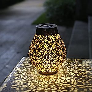 Solar Lanterns Outdoor Hanging Lights Waterproof for Garden Patio Decor, Warm White Solar-Powered Led Lamp