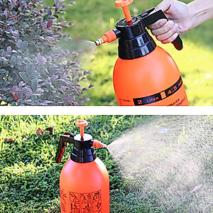 JoyTube Garden Pump Sprayer 68 oz/0.5 Gallon Hand-held Pressure Bottle with Brass Adjustable Nozzle for Watering Flower Lawn, Home Cleaning and Washing