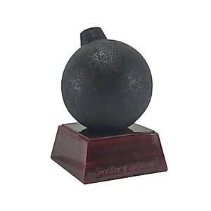 Decade Awards Bomb Trophy - 5.5 Inch Tall | Da Bomb Award | Celebrate an Explosive Victory with This Bombshell of a Trophy - Engraved Plate on Request
