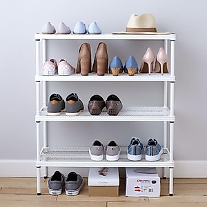 Design Ideas MeshWorks, 2-Tier Steel Shelving Rack, 440lb Capacity Per Shelf, White