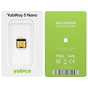 Yubico - YubiKey 5 Nano - Two-factor authentication (2FA) security key, connect via USB-A, compact size, FIDO certified - Protect your online accounts