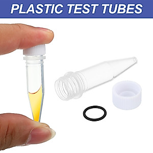 PATIKIL 1.5ml Plastic Cryogenic, 25Pcs Cryogenic Vial Screw Top Frozen Test Tube for Lab Laboratory Science, White Cap