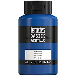Liquitex BASICS Acrylic Paint, 400ml (13.5-oz) Bottle, Primary Blue