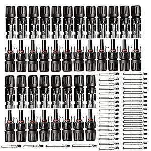 NTNXCXY 40PCS/20Pairs PV Solar Panel Connector Waterproof IP67 Male/Female 1000V 30A Mc-4 Solar Panel Cable Connectors