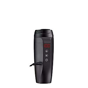 Smart Travel Car Heated Mug Portable Electric Cup 12/24V Stainless Steel Tumbler Anti-Spill lid Leakproof LCD Display Temp Control Thermos Keep Coffee Milk Tea Warm Safe for use Easily Washing