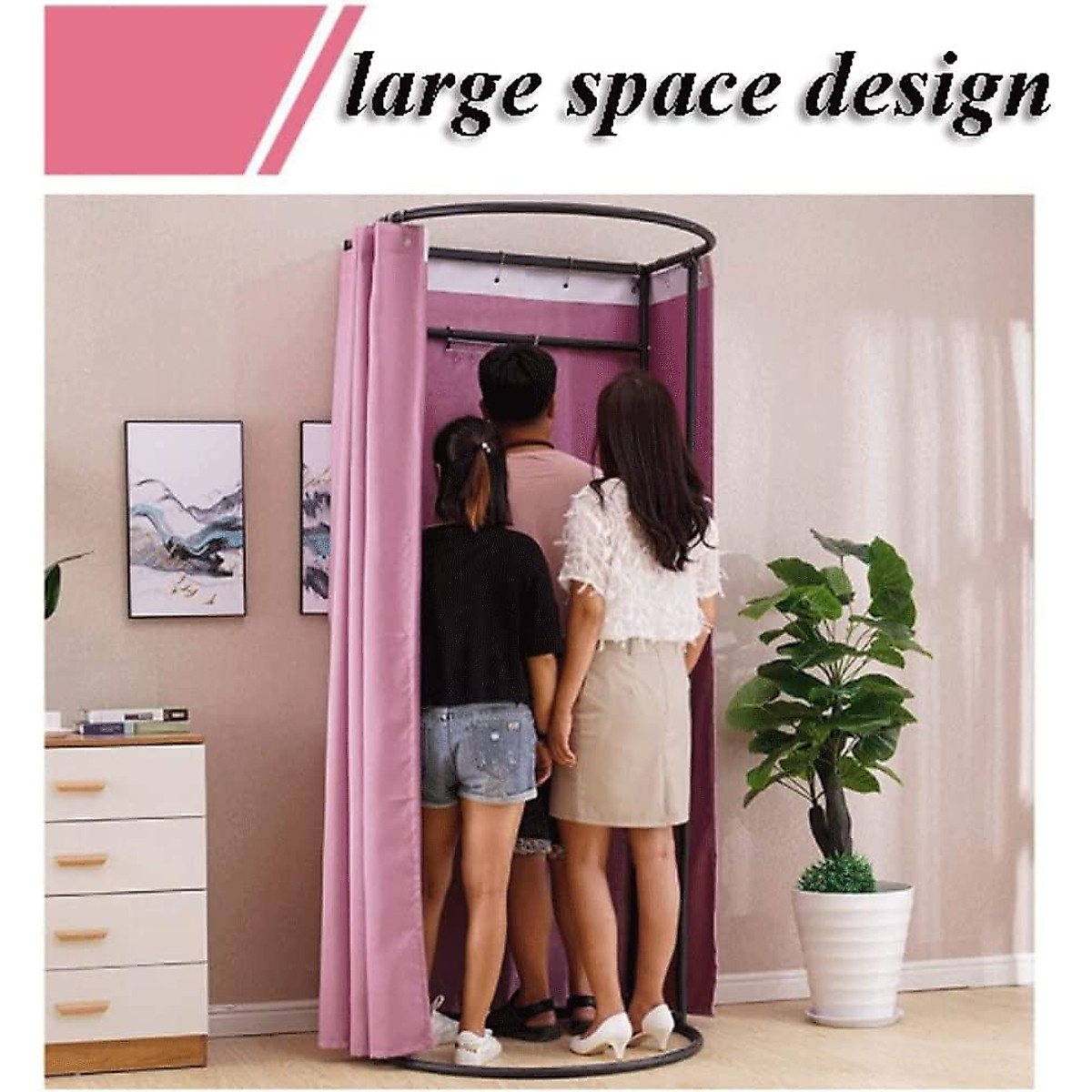 VNABO Clothing Store Fitting Room Simple Wall-Mounted Dressing Room Portable Privacy Tent Changing Room for Shopping Malls Offices