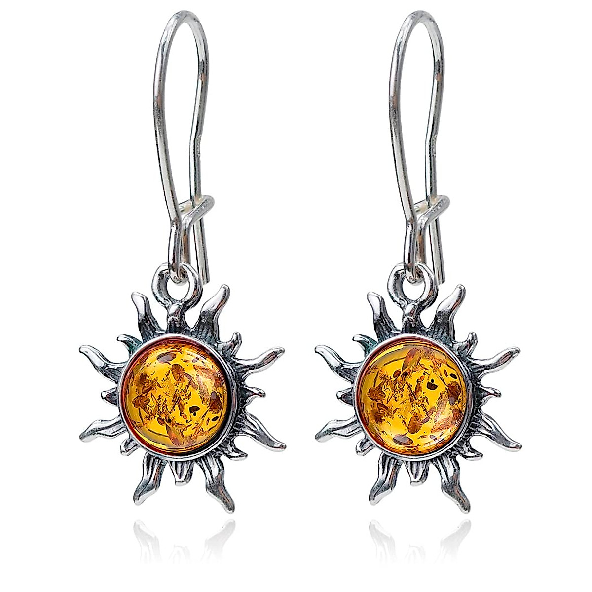 Ian and Valeri co. Amber Sterling Silver Sun Earrings