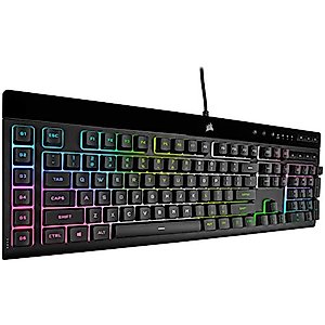 Corsair K55 RGB PRO XT - Dynamic Per-Key RGB Backlighting - Six Macro Keys with Elgato Stream Deck Software Integration-IP42 Dust and Spill-Resistant-Detachable Palm Rest-Media and Volume Keys-Black