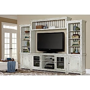 Progressive Furniture Willow Complete Entertainment Wall Unit White,118" W x 16" D x 90" H