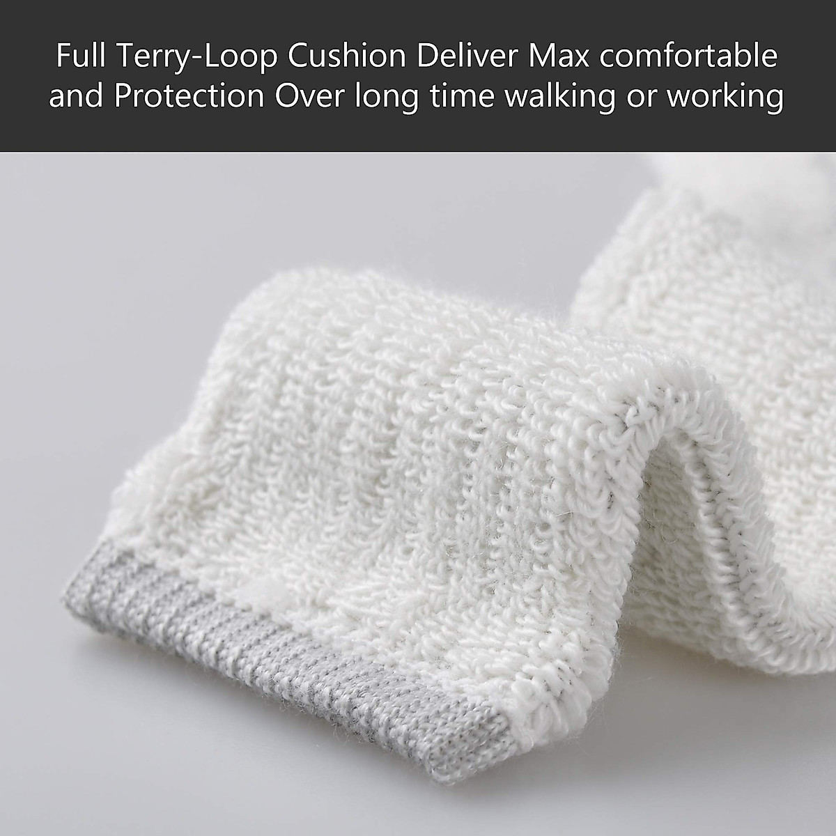 GKX Men's Merino Wool Moisture Wicking Themal Outdoor Hiking Work Boot Heavy Cushion Crew Socks(Coffee)