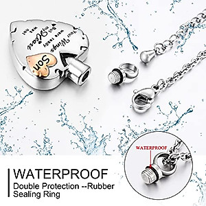 abooxiu Heart Urn Necklaces for Ashes with 12 Pcs Birthstones Cremation Necklace for Ashes Stainless Steel Cremation Jewelry for Son - Your Wings Were Ready, But My Heart Was Not