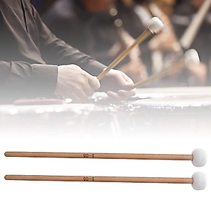 Jacksking Drum Mallets Sticks 2Pcs Mallet Percussion Drum Mallet Hammer White Felt Timpani Snare Drum Musical Instrument Accessories