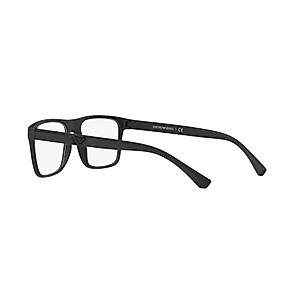 Emporio Armani Men's EA4115F Low Bridge Fit Prescription Eyewear Frames with Two Interchangeable Sun Clip-Ons Rectangular, Matte Black/Clear/Light Grey/Dark Grey, 54 mm