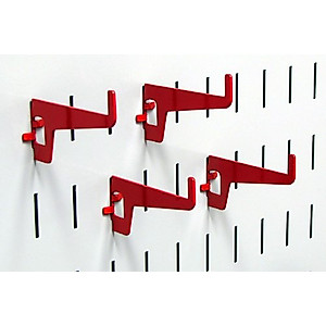 Wall Control Pegboard 2-7/8in Long Reach Slotted Hook Pack - Slotted Metal Pegboard Hooks for Wall Control Pegboard and Slotted Tool Board – Red
