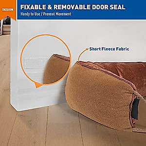 MAGZO Door Pillow Draft Stopper 32 Inch, Weighted Flower Printed Door Draft Blocker Under Door Air Noise Blocker, Coffee