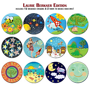 KidSwitch Lightswitch Extension for Toddlers - Laurie Berkner Edition - 3 Count - Includes 12 Themed Art Decals - Multi-Award Winning!