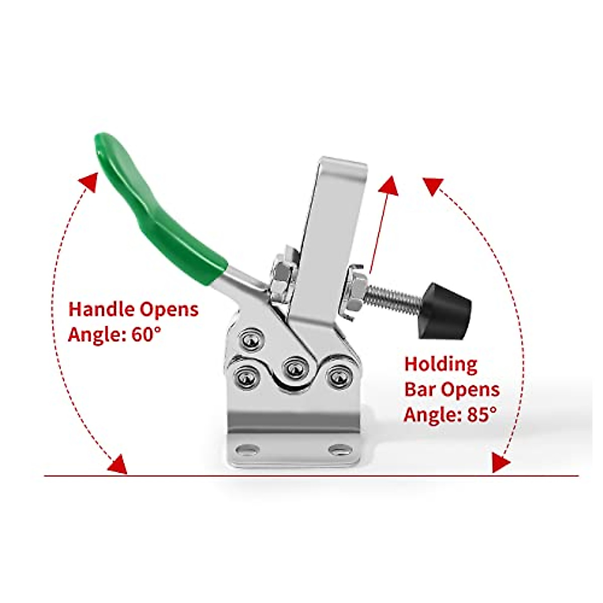 10 pack Hold Down Toggle Clamps Latch Antislip Red 201B Hand Tool 200Lbs Holding Capacity Antislip Horizontal Quick Release Heavy Duty Toggle Clamp Tool (201B 10pcs Green)