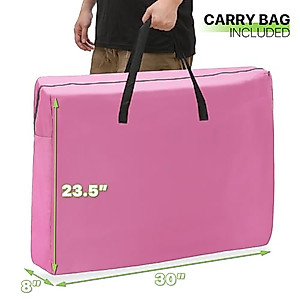 Magshion Portable Military Fold Up Camping Bed Cot, Folding Camping Cot for Adults Outdoor Bed Heavy Duty Sleeping Cots for Camp with Carry Bag, Neon Pink