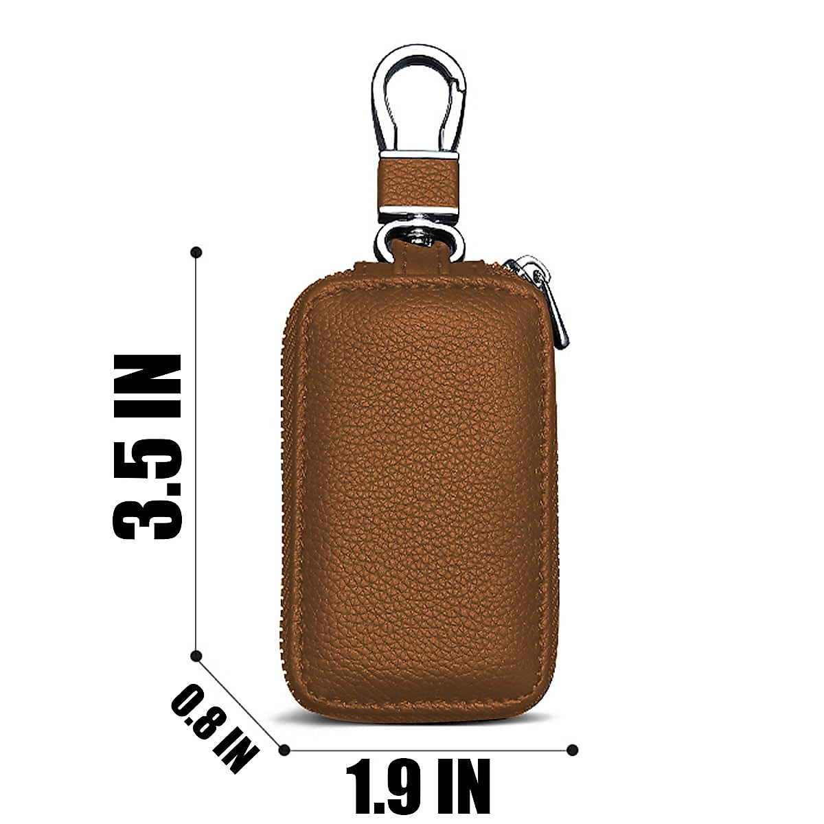 BESULEN Car Key Case Holder, Leather Car Key Chain Bag Car Remote Key Fob Holder, Auto Smart Key Fob Case Key Pouch with Keychain, Keychain Protector Case Car Accessories (Brown)
