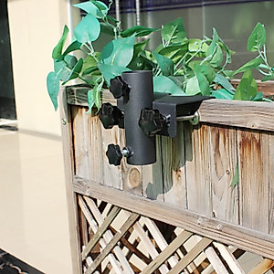 VANROUG Heavy Duty Parasol Holder Patio Umbrella Stand Mount Umbrella Stand Bench Buddy Umbrella Holder Fixed Clip Umbrella Clamp for Deck,Chair,Desk,Dock,Beach Courtyard Balcony,Boats,Tailgates