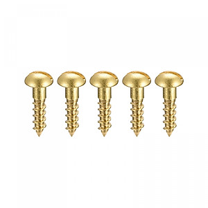 uxcell Wood Screws M2.5 x 10mm Slotted Round Head Brass Self-Tapping Screw 50 Pcs
