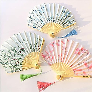 Xinbalove Hand Folding Fans Chinese Tai Chi Folding Fan Black Spanish Victorian Hand Fan for Wedding Party Favor Fancy Dress Folding Lace Pocket Fan Cosplay Party Ancient Fan (Color : Crimson)