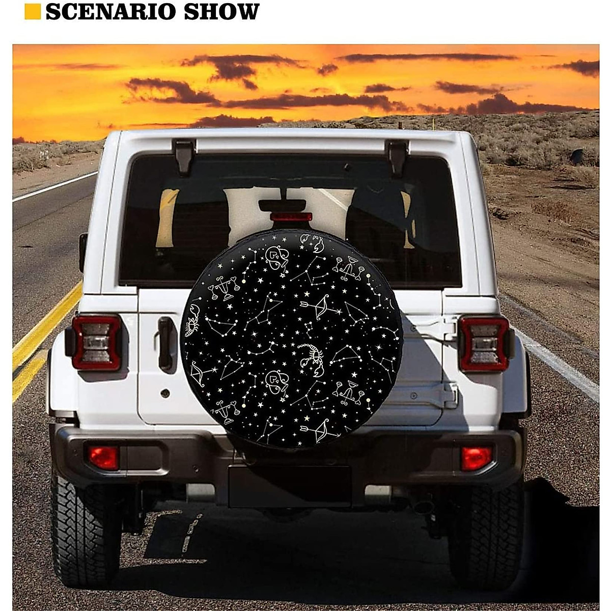 Leopard Print Spare Tire Cover Sun Protector Waterproof Wheel Cover Universal Fit for, Trailer, RV, SUV, Truck and Many Vehicle 14-19" Fits for tire Diameter 60-89cm