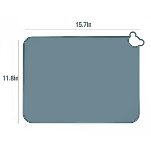 PandaEar 2 Pack Silicone Placemats for Baby Kids, Food Grade Non-Slip Eating Table Mats Portable Toddler Placemats for Dining Table & Restaurants -Blue & Brown
