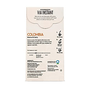 Starbucks VIA Instant Coffee—Medium Roast Coffee—Colombia—100% Arabica—1 box (8 packets)