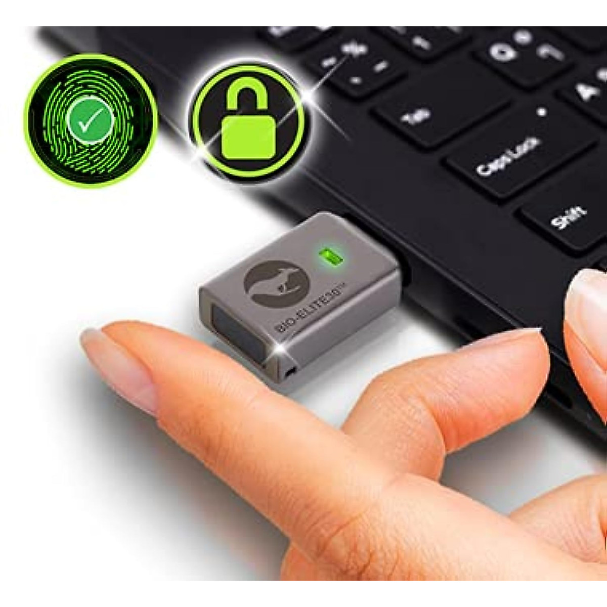 Kanguru Defender Bio-Elite30 – 128 GB Hardware Encrypted USB Flash Drive – Fingerprint - SuperSpeed USB 3.0