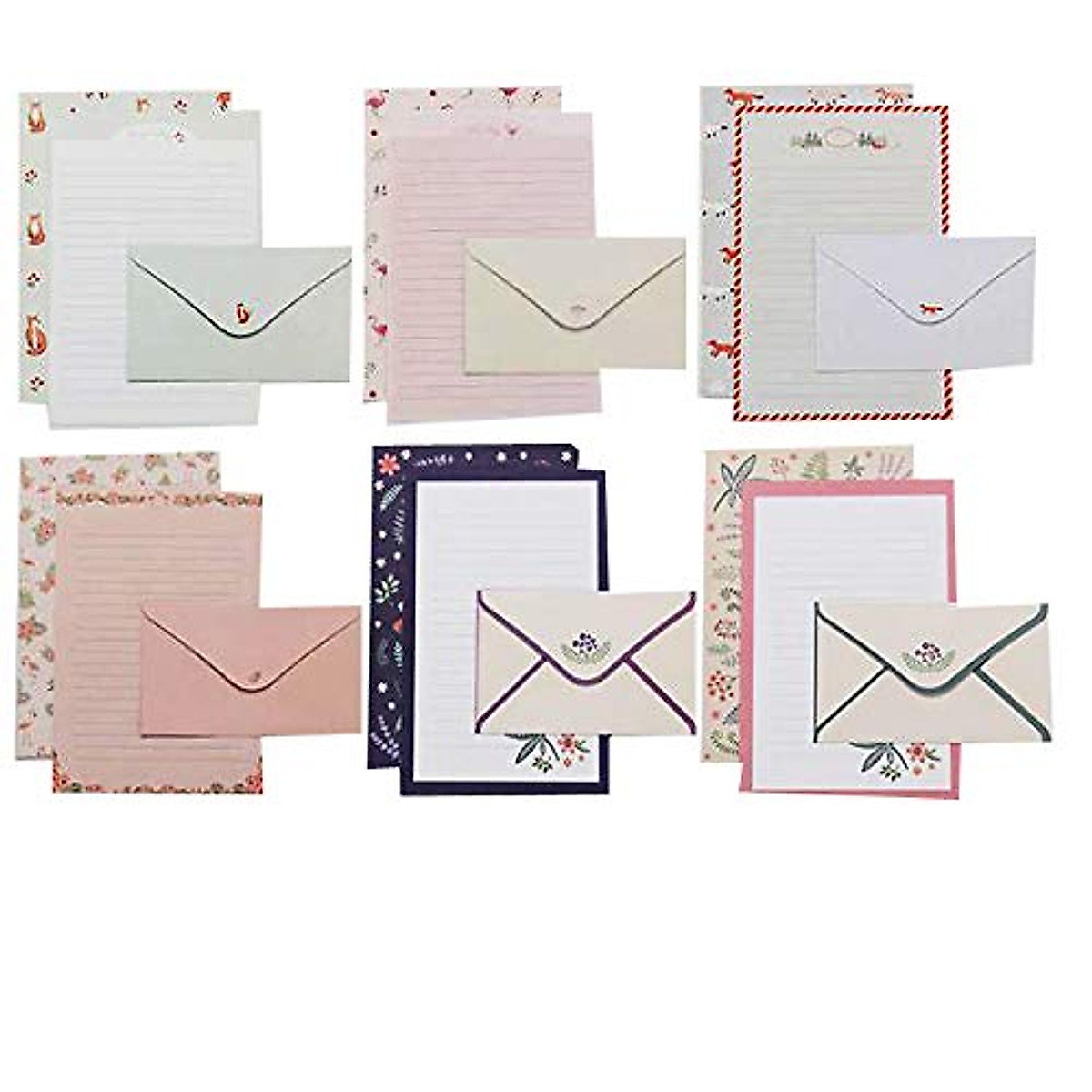 QingLanJian 48 Cute Writing Paper Letter Stationary Set with 24 Envelopes