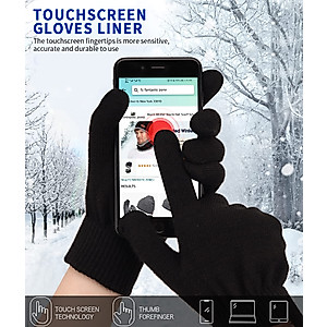 Fantastic Zone Women's Winter Stretch Cashmere Gloves for Women Solid Color Warm Knitted Thick Warm Gloves Black One Size