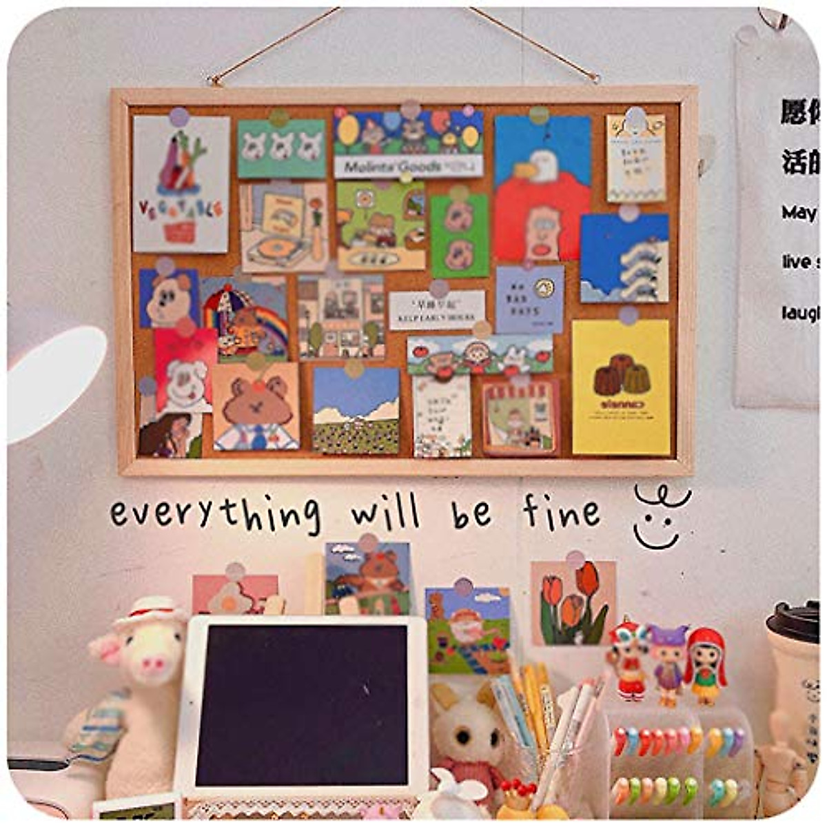 Wall decoration DIY Cork Board, Message Board Hanging Photo Wall, Home Creative Desktop Notepad Felt Wall Stickers Display