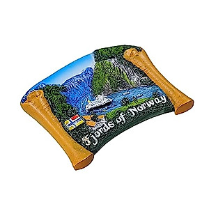 Fjords of Norway 3D Fridge Magnet Souvenir Gift,Resin Handmade Norway Refrigerator Magnet Home & Kitchen Decoration Collection