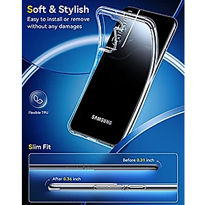 Humixx Samsung Galaxy S22 Crystal Clear Case, [20X Anti-Yellowing][Military Grade Shockproof] Soft Slim Fit Transparent Protective TPU Silicone Bumper Airbag Case Cover for Samsung S22 5G,Clear