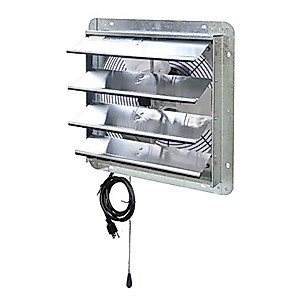 Iliving ILG8SF16V-T Wall-Mount Shutter Exhaust Fan, 16" - Variable Speed, Silver