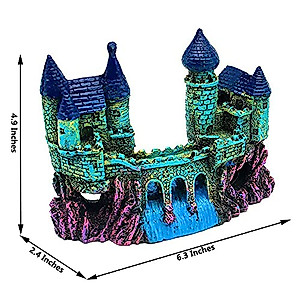BCSIUHD Aquarium Ornament - Resin Castle Decorations, Fish Tank Supplies Accessories, Eco-Friendly Fish Tank Castle Aquarium Ornament,Mythical Magic Castles