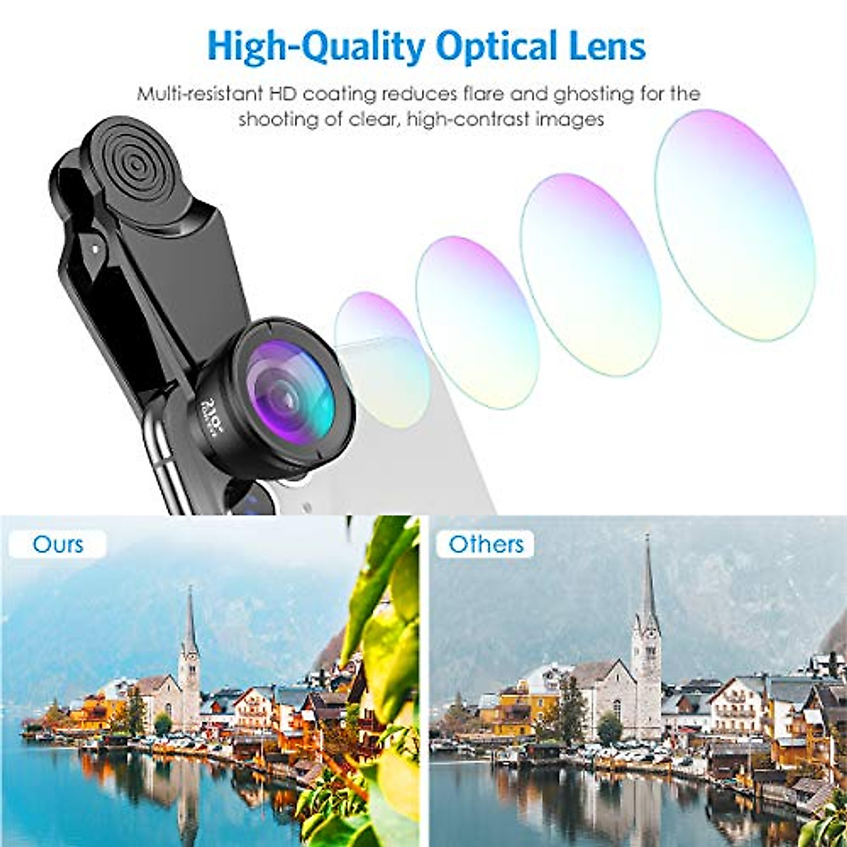Criacr Phone Camera Lens, 210 °Fisheye Lens + 120 °Wide Angle + 25X Macro + 2X Telephoto + Star Lens + CPL + 6 Kaleidoscope 7 in 1 Phone Lens Kit Compatible with iPhone/Samsung/Google Pixel etc