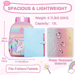 VASCHY Unicorn Backpack for Little Girls, Cute Rainbow Glitter Lightweight Water Resistant Preschool Backpack for Kids,Toddlers Kindergarten School Bag