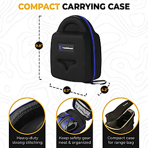 TradeSmart All-in-One Shooting Ear Protection & Range Glasses, 5 Earplugs & Hard Case - Ideal Shooter's Gift for Him and Her