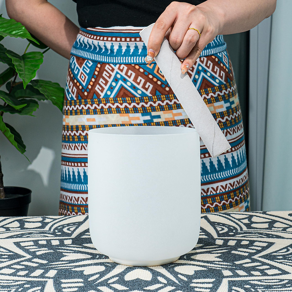 ALIOTH D Note Crystal Singing Bowl Sacral Chakra 7 inch with Carry Case Bag and Singing Bowl Mallet