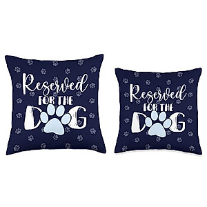DogThemeDecor Reserved Paw Print Funny Dog Theme Blue Throw Pillow, 16x16, Multicolor