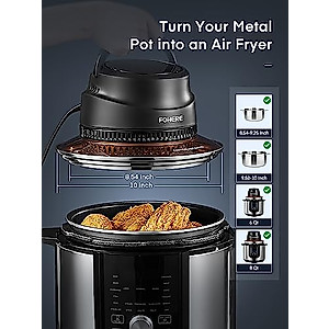 Air Fryer Lid for Instant Pot 6Qt/8Qt, 7 in 1 with LED Touchscreen, Turn Your Pressure Cooker Into Air Fryer in Seconds, Air Fryer Accessories and Recipe Cookbook Included