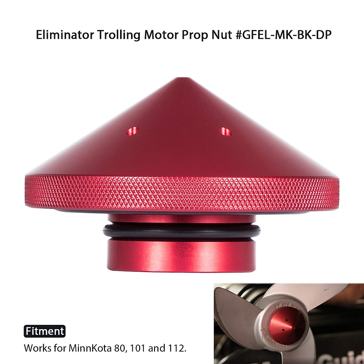 Eliminator Trolling Motor Prop Nut #GFEL-MK-BK-DP Compatible with MinnKota 80, 101 and 112 Replace for T-H Marine Red