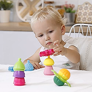 Lalaboom 24 Piece Baby Toddler Beads – Montessori Educational Shape and Color STEM Construction Toy 10 Months to 3 Years - BL200