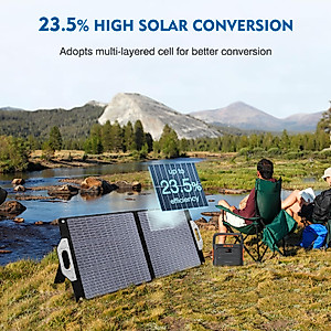 STORCUBE 100W Portable Solar Panel, Foldable Solar Panel Charger, Adjustable Kickstands, 23.5% High Efficiency, IP67 Waterproof for Outdoor RV Camping